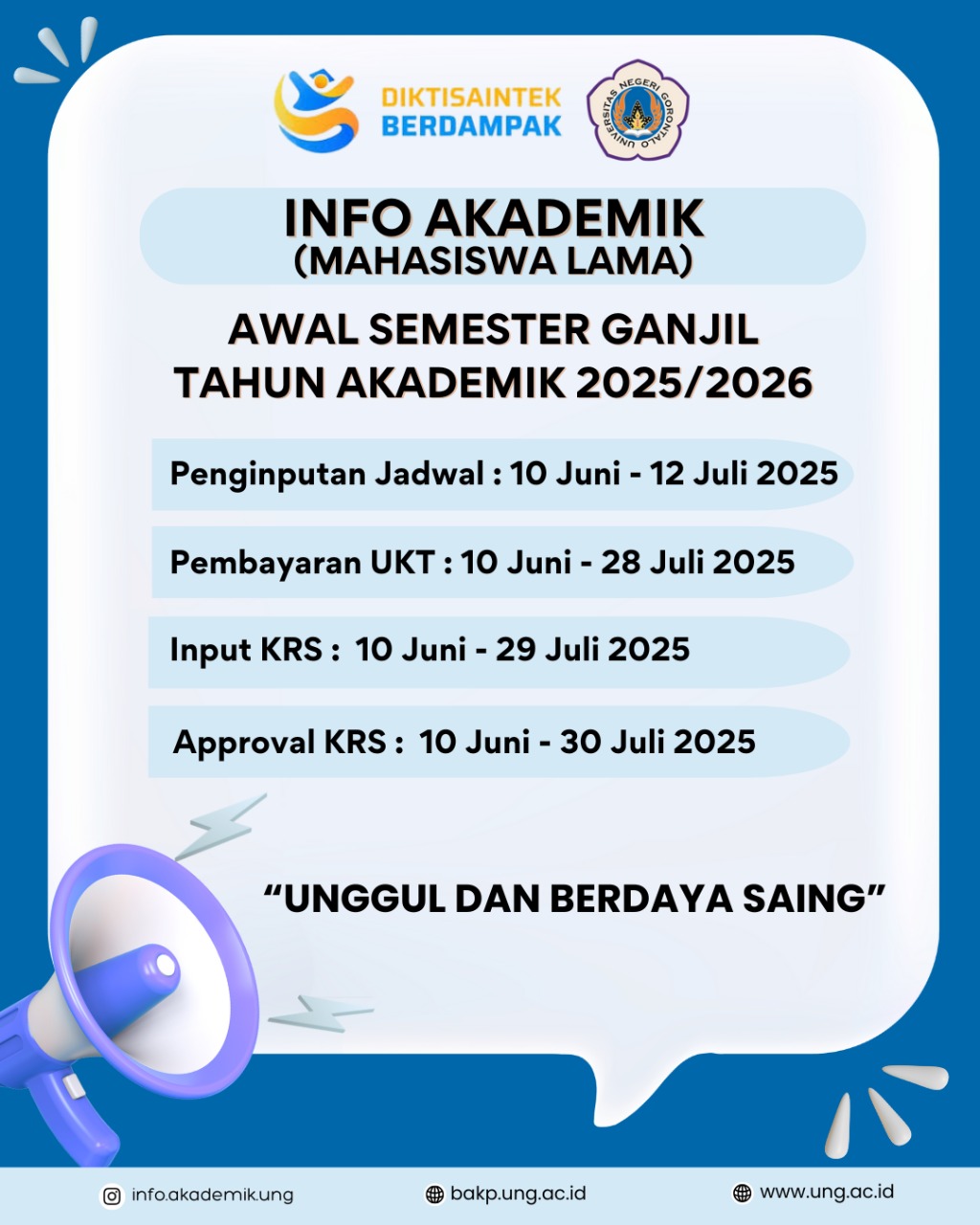 Informasik Akademik bagi Mahasiswa Lama FSB UNG Semester Ganjil Tahun Akademik 2025/2026 ...